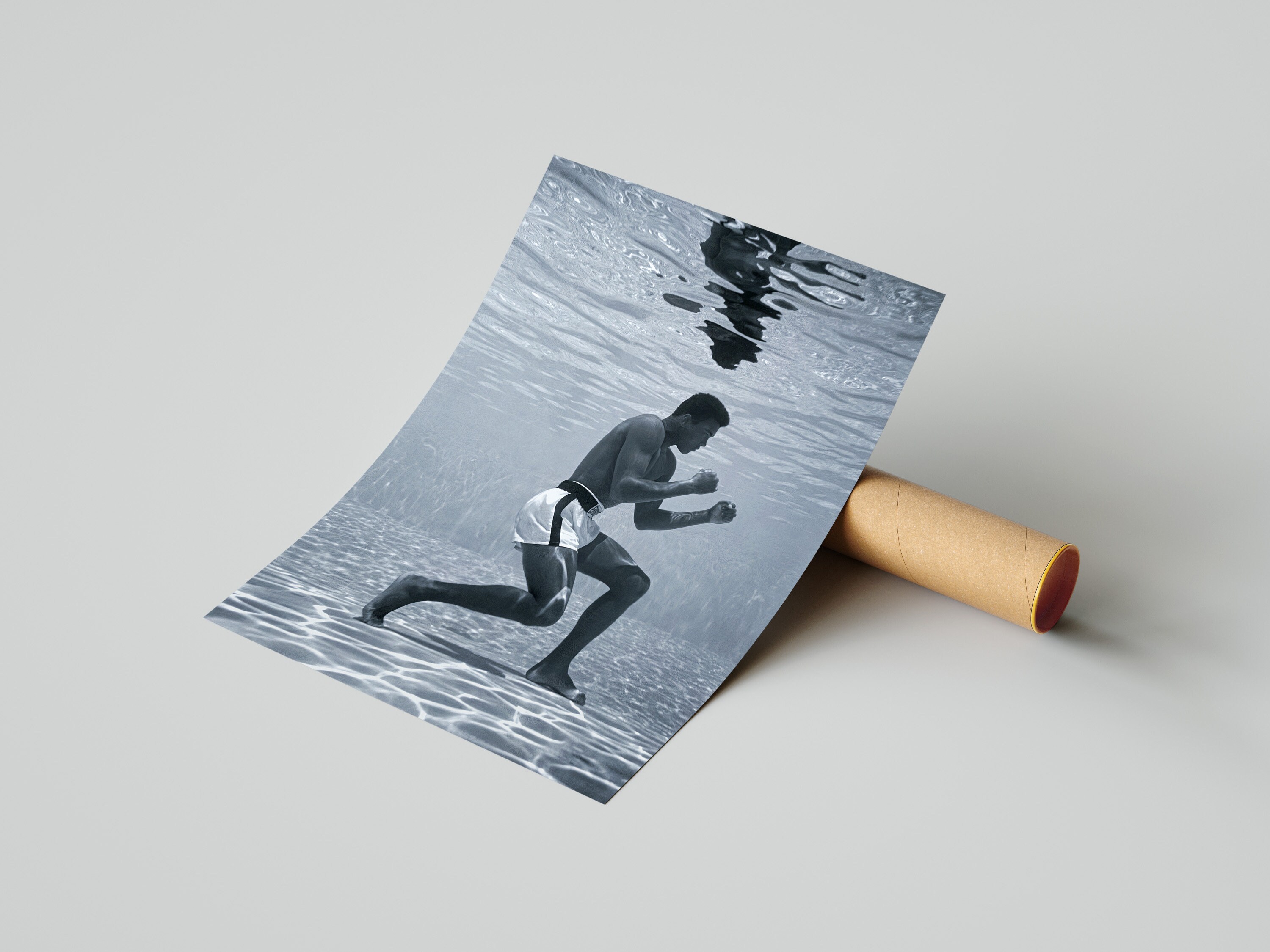 Muhammad Ali Swimming Pool Training Poster, Motivational Print, Vintage ...