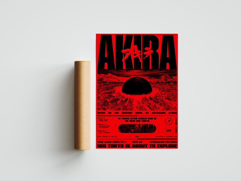 Akira Poster, Vintage Anime Tokyo Explosion Reproduction Poster Print ...