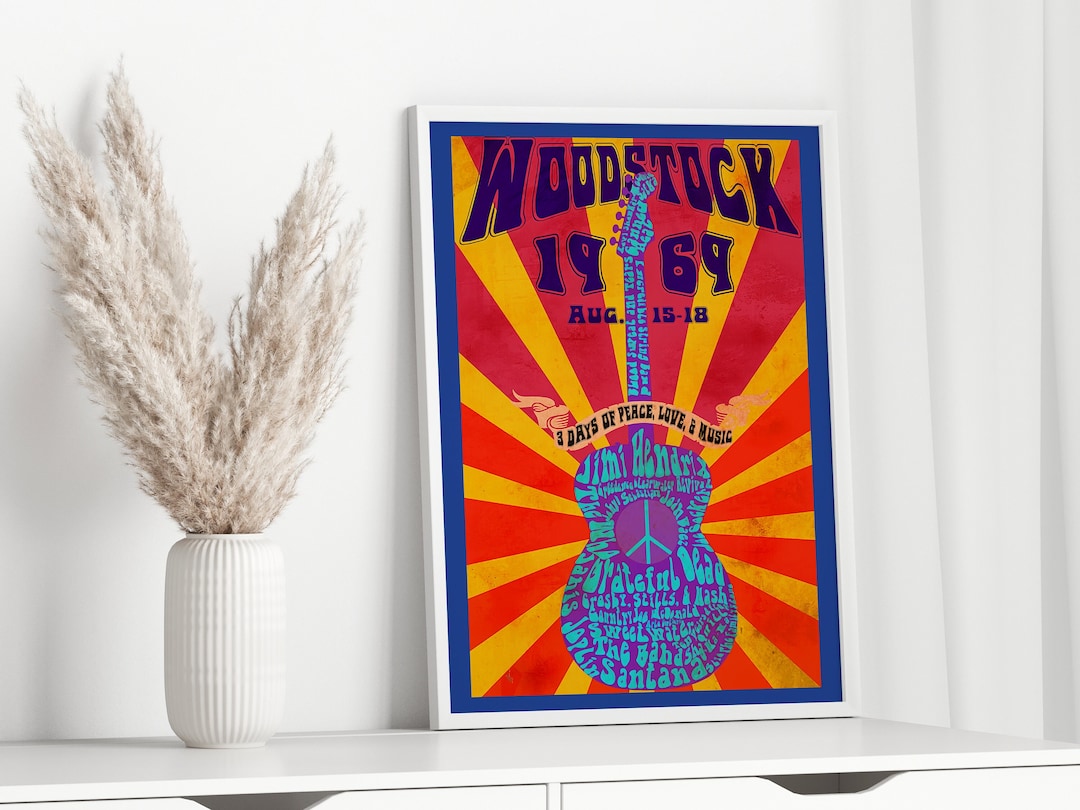Woodstock 1969 Poster, Vintage Retro Music Festival Reproduction Poster ...