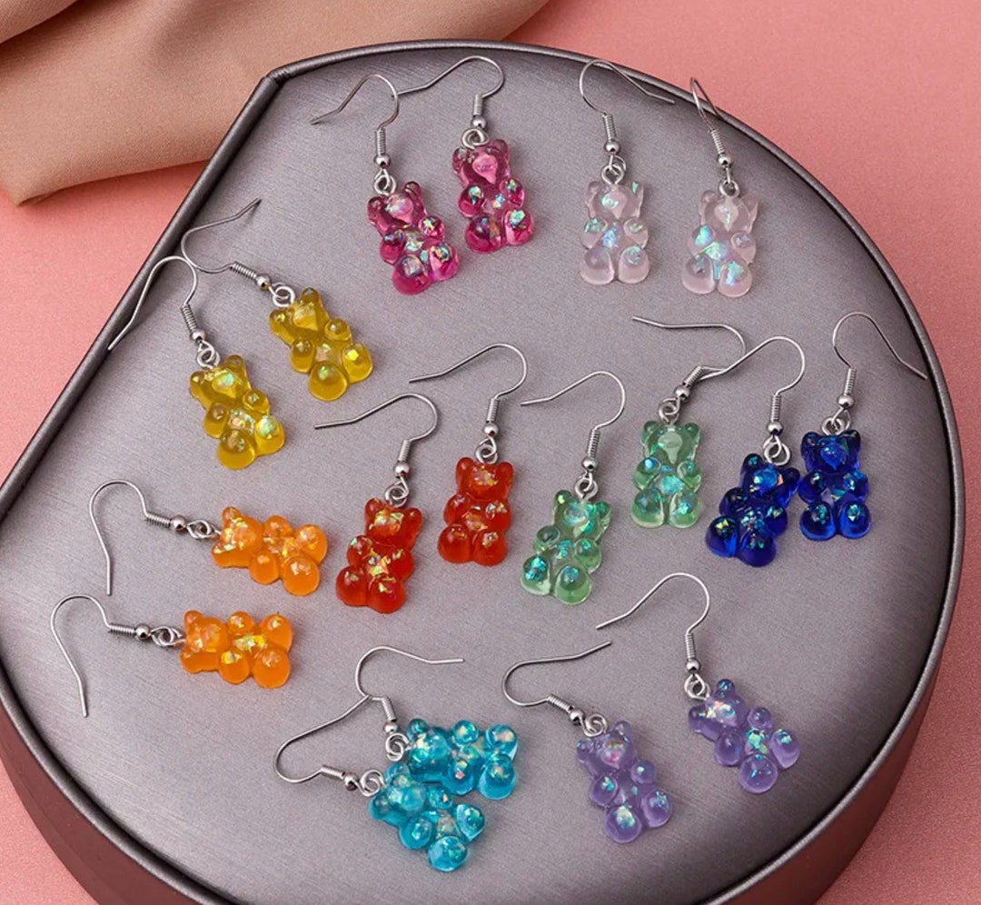 Bear Earrings - Teddy Bears - Resin Bear Earrings - Fashion Jewelry - Etsy