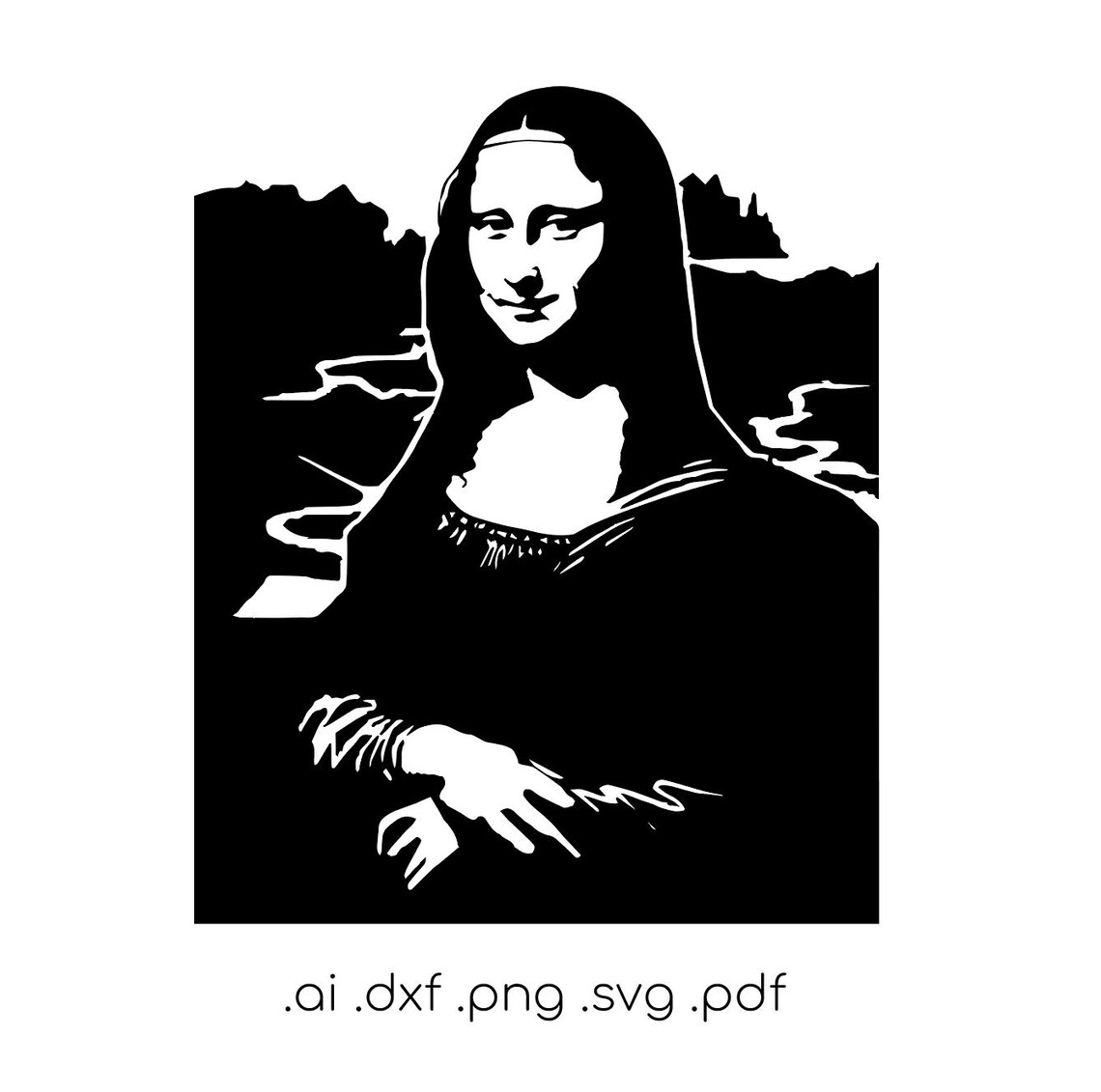 Mona Lisa D Ilhouette Svg, Pdf, Png, Ai, Dxf - Etsy
