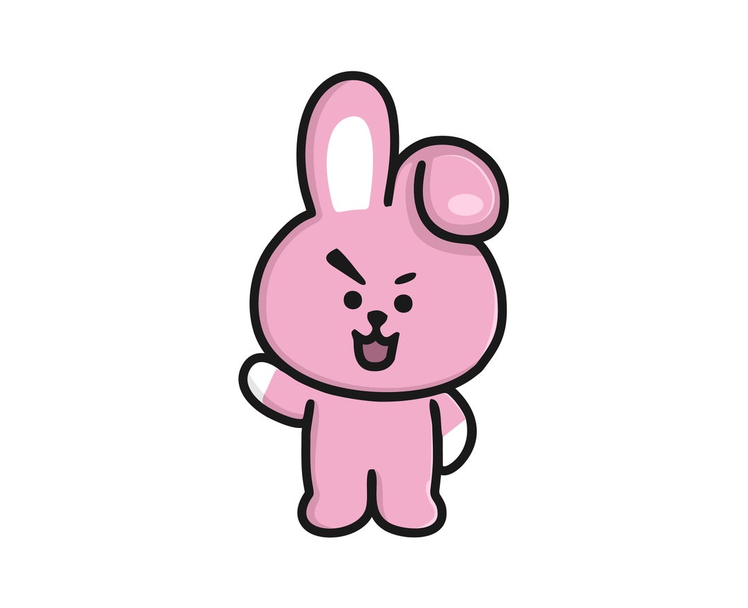 JK Jeon Jungkook Cooki, SVG Bts21 Kpop Pink Rabbit Jungkook, BTS Emoji ...