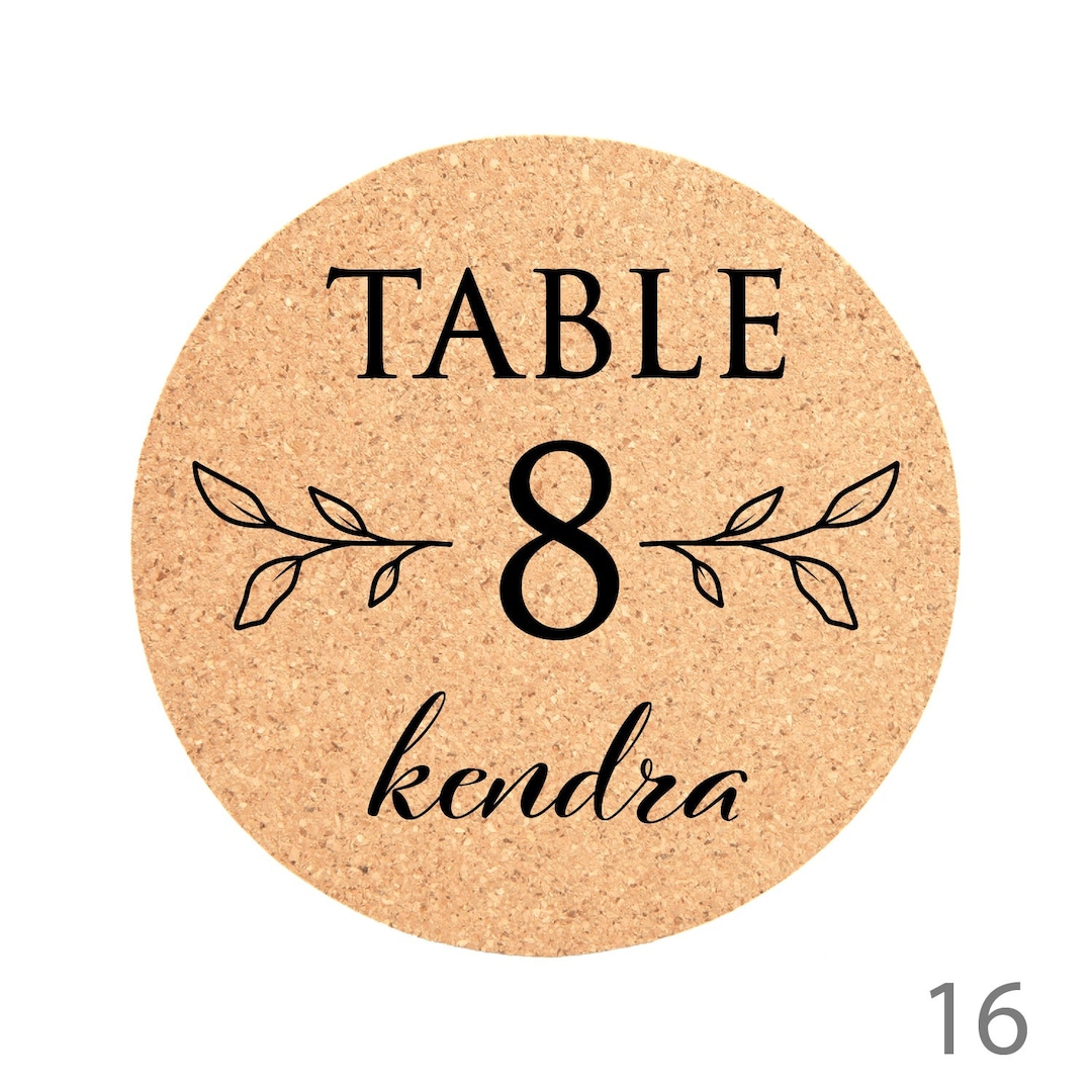 Engraved Table Name Place Cards Coaster Name Tags Table Number Coaster ...