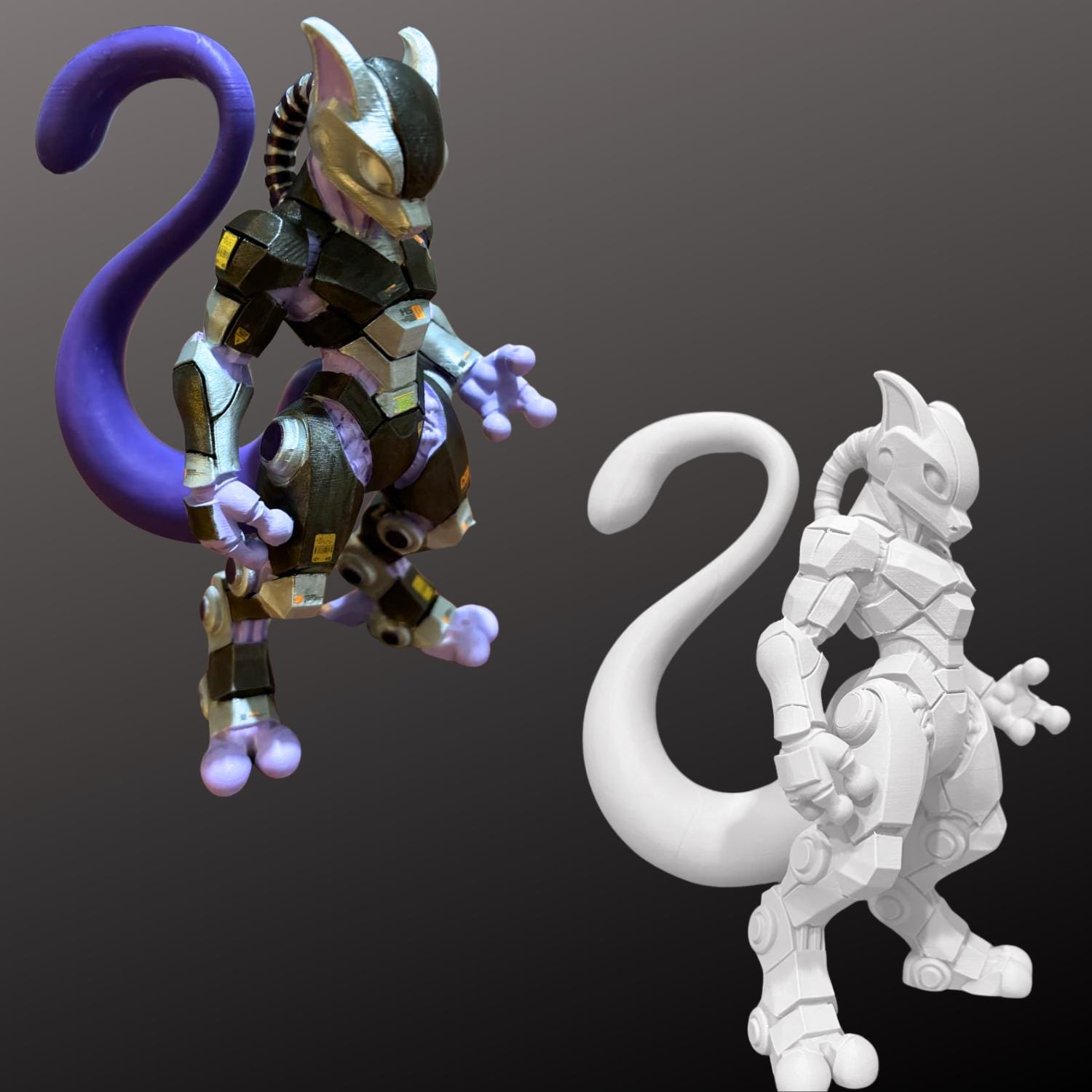 Armored Mewtwo - Hand Painted Statue OR Unpainted Model Kit - Pokemon ...