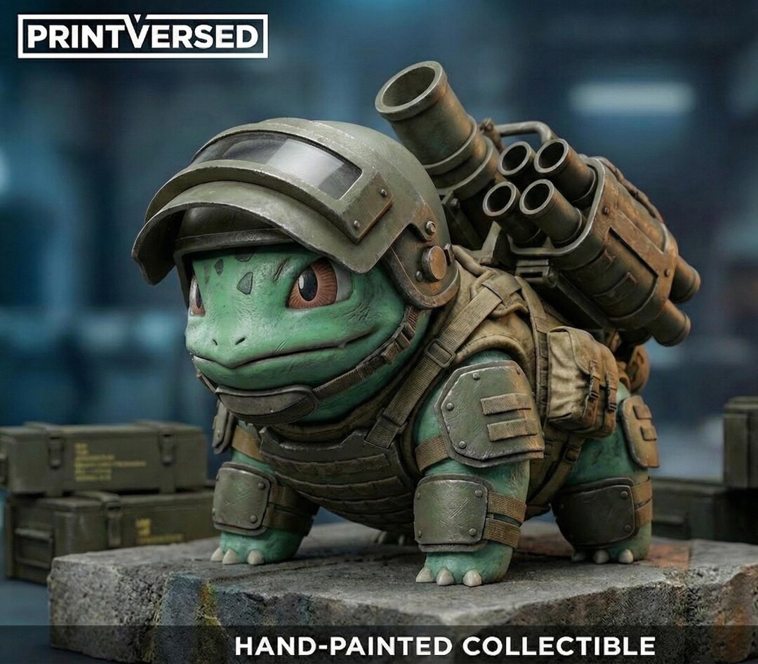 Tactical Bulbasaur Statue | Pokemon 3D Printed Figure | Military Anime ...