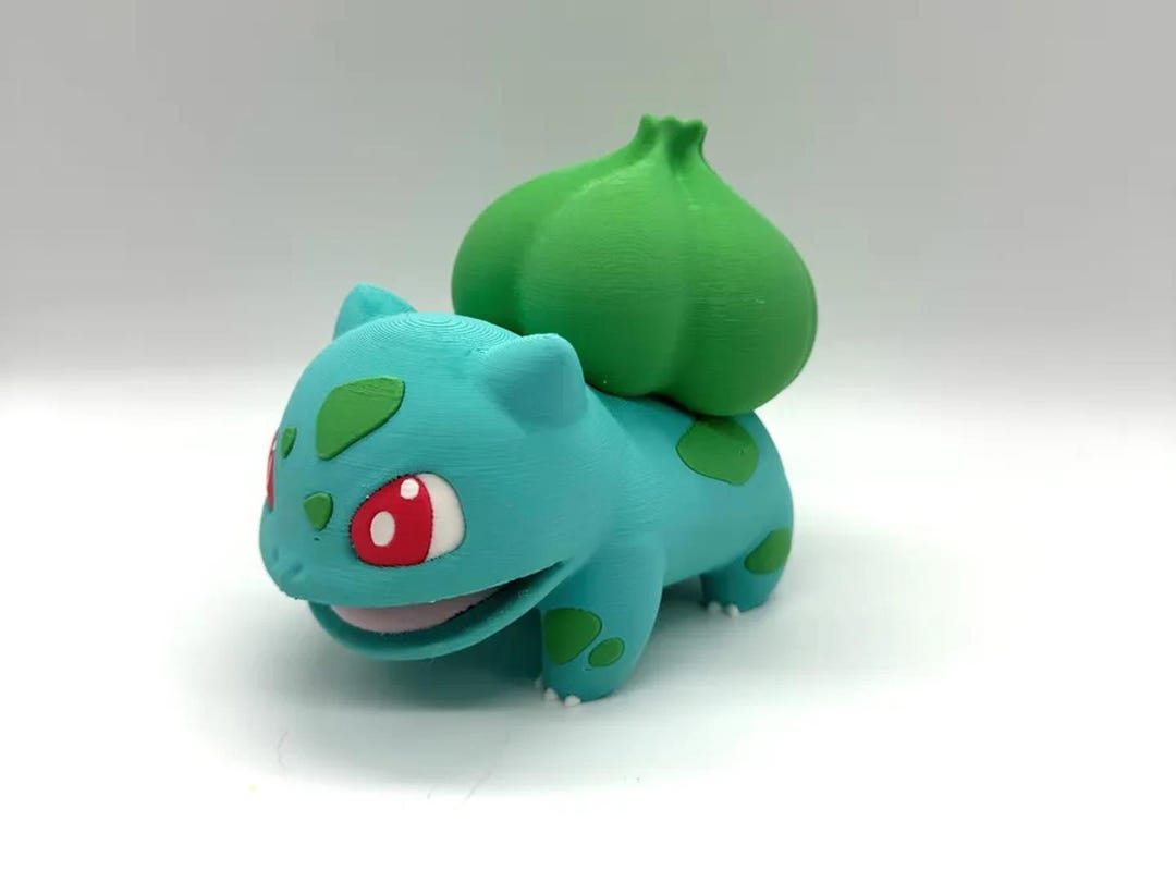 Classic Bulbasaur Figure • 3D Printed Pokemon • Unpainted White Kit or ...