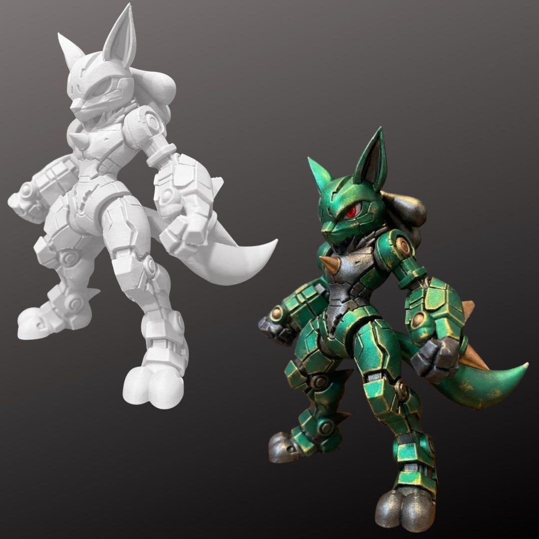 Mecha Lucario - Hand Painted Statue OR Unpainted Model Kit - Pokemon ...