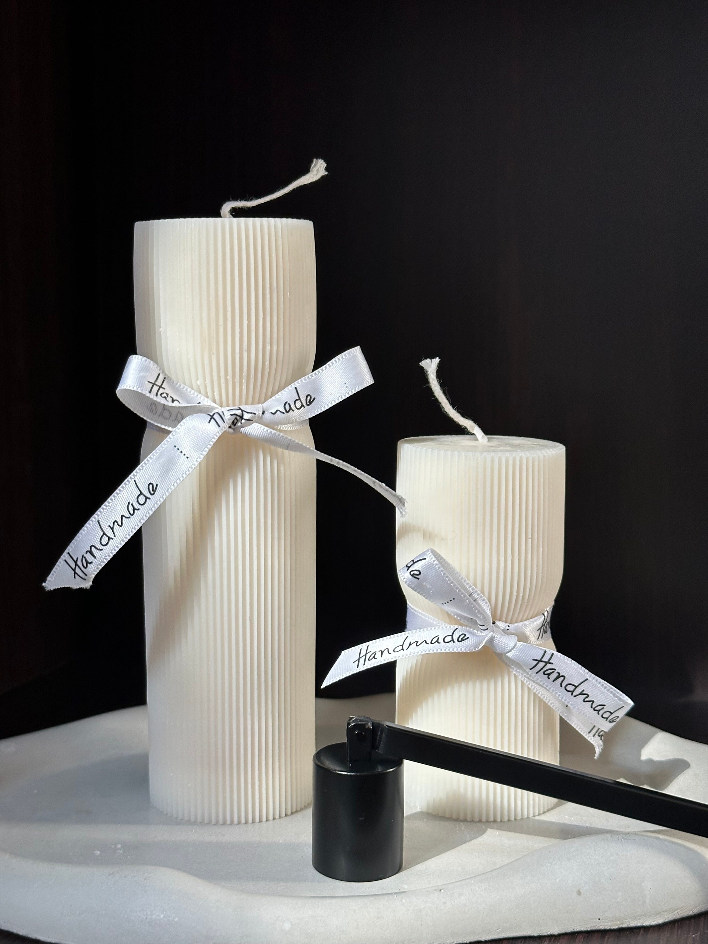 Roman Column Hourglass Ribbed Candle - Etsy