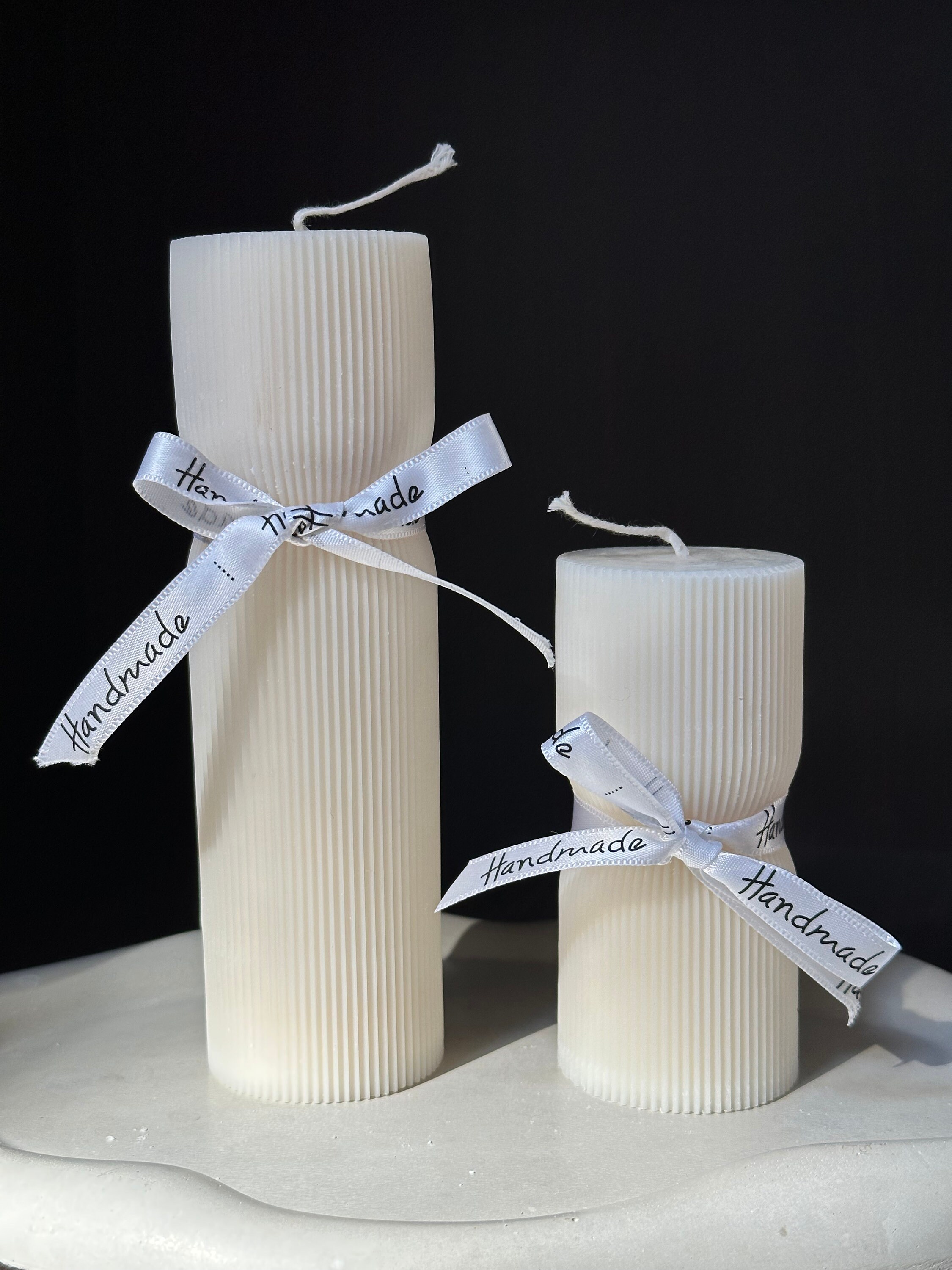 Roman Column Hourglass Ribbed Candle - Etsy