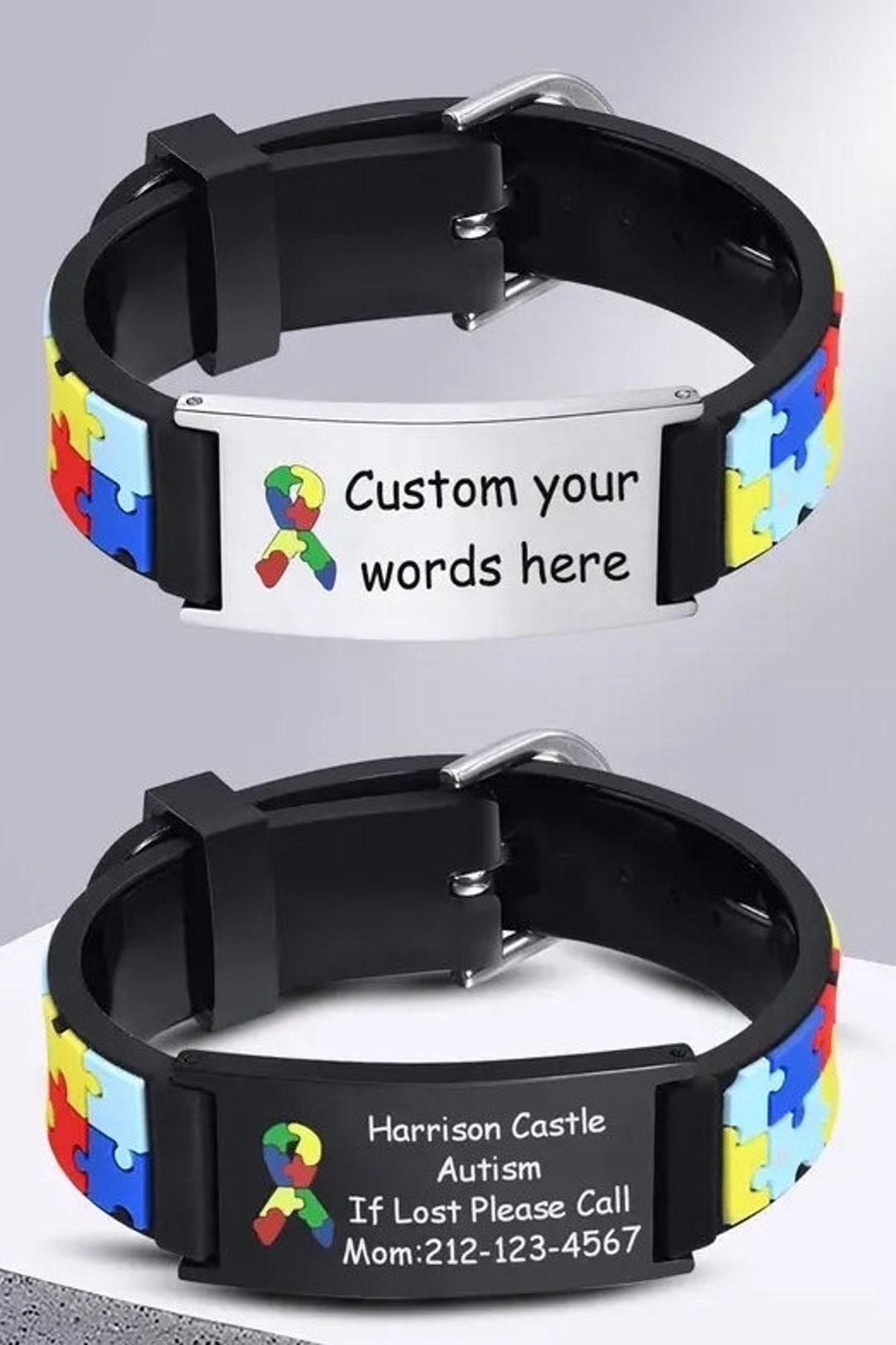 Custom Autism Medical Alert Bracelet for Kids Waterproof - Etsy