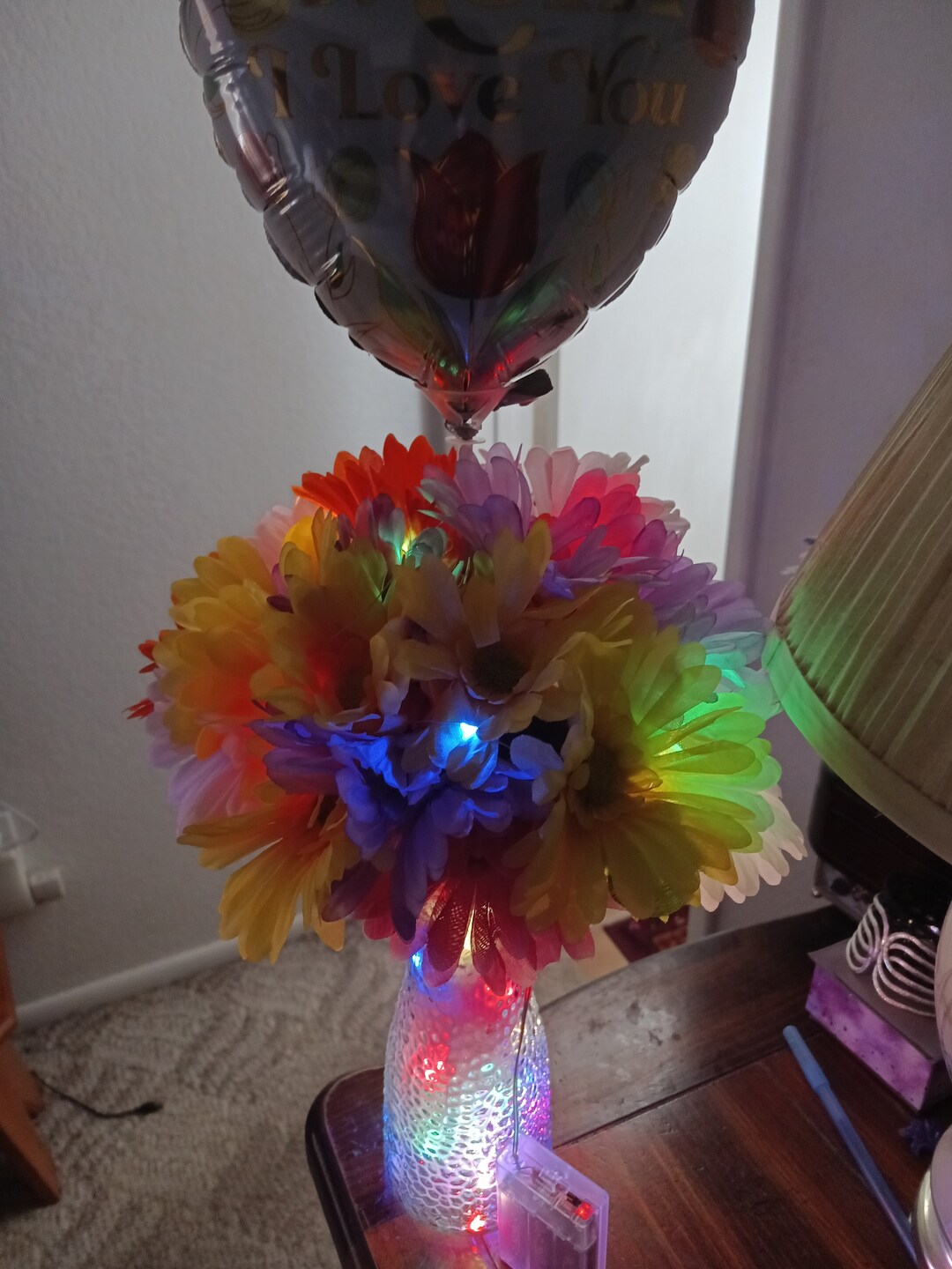 Lighted Flower Vase Centerpiece - Etsy