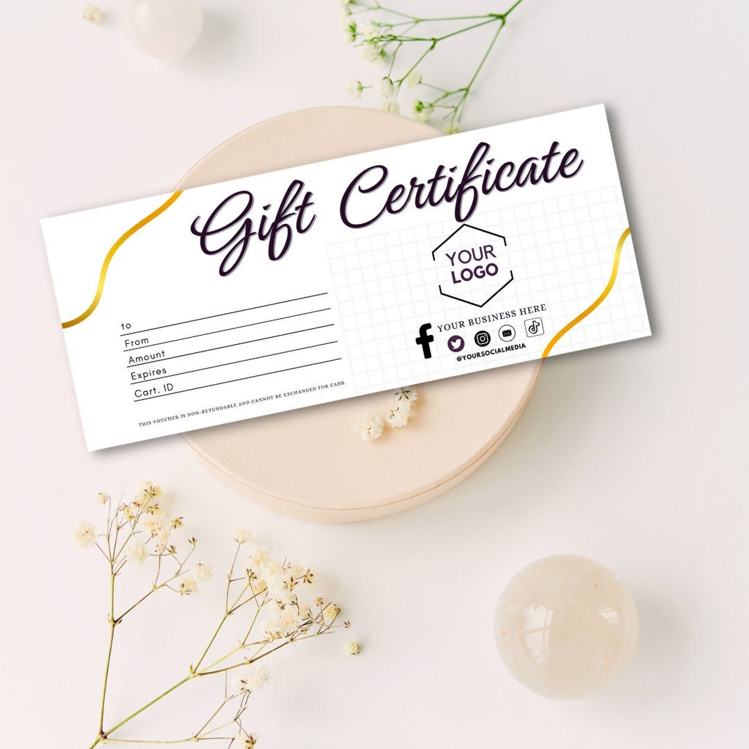 Gift Certificate Gift Voucher Simple Gift Voucher Certificate Digial ...