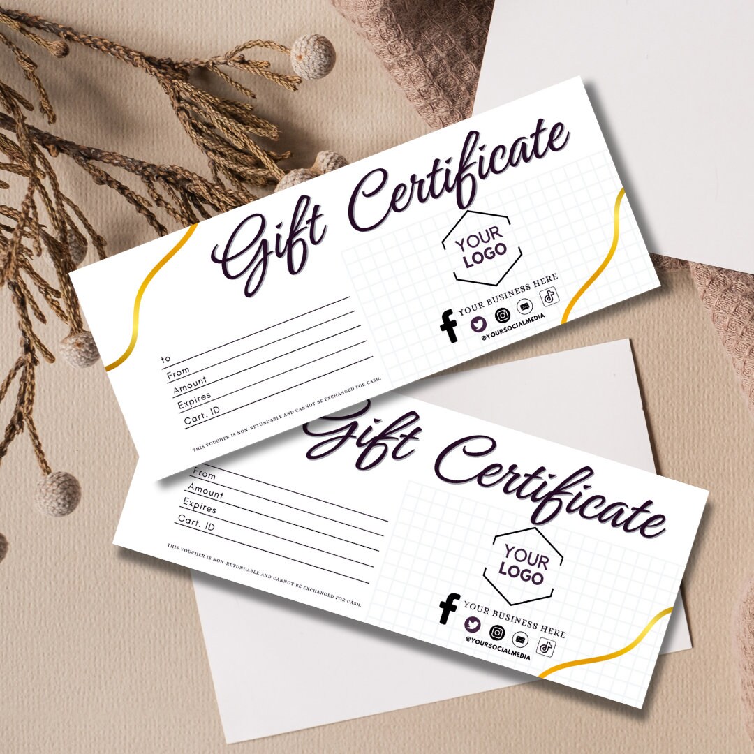 Gift Certificate Gift Voucher Simple Gift Voucher Certificate Digial ...