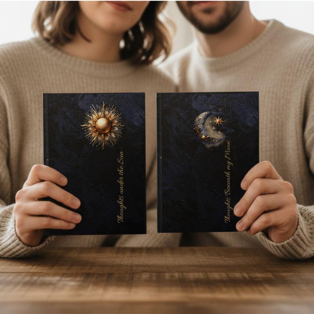 Sun and Moon Couple Journals – Celestial Matching Notebook Set - Etsy