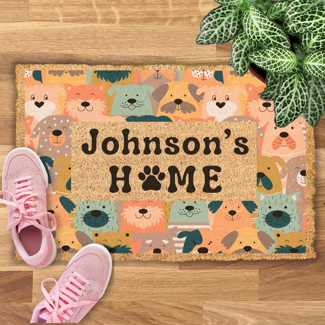 Custom Dog Name Doormat - Personalized Welcome Mat for Dog Lovers, Coir ...