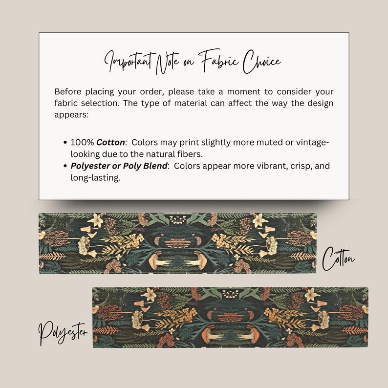 Cottagecore Table Runner: Autumn Botanical, Mushrooms & Ferns - Etsy