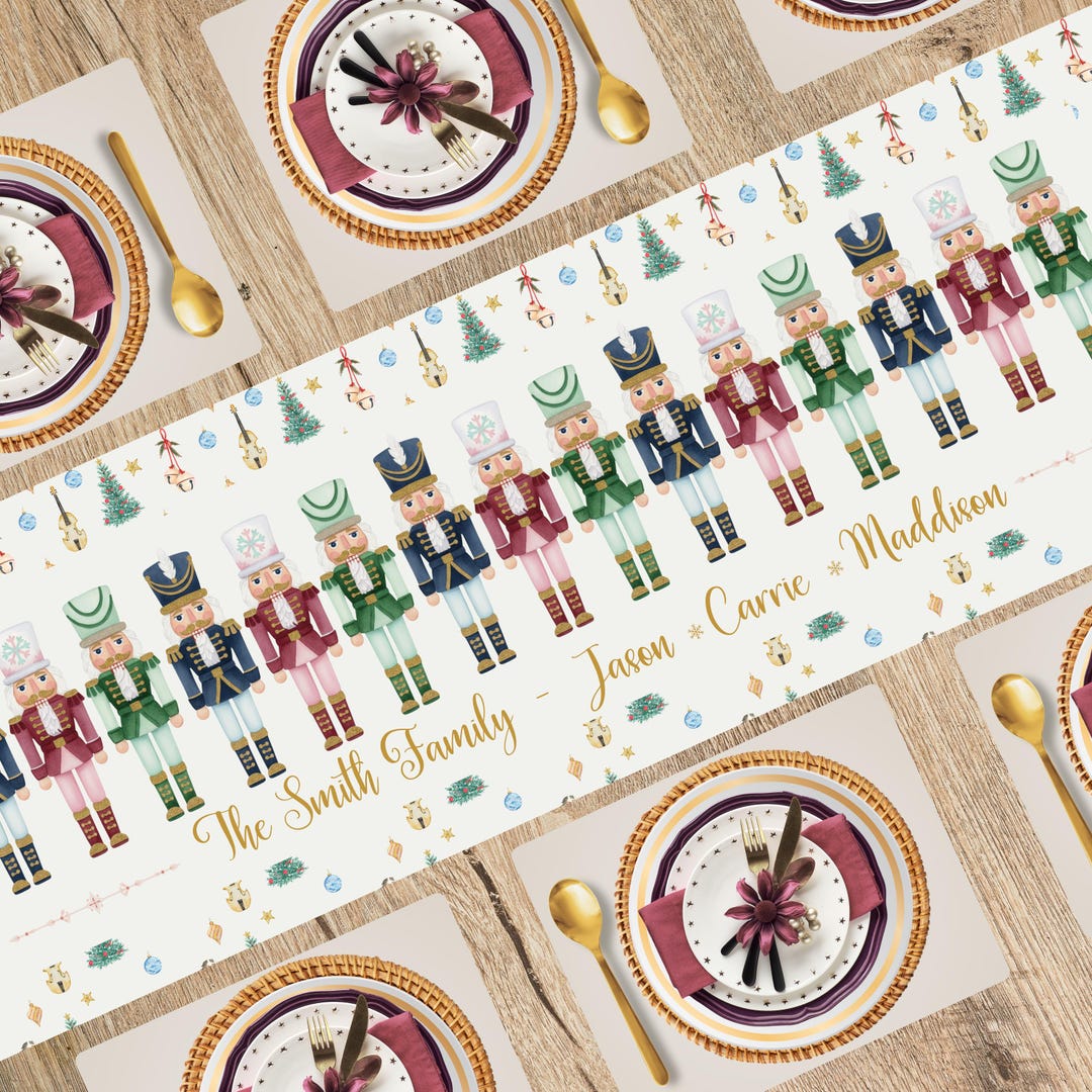 Personalized Nutcracker Table Runner – Custom Family Name Christmas ...