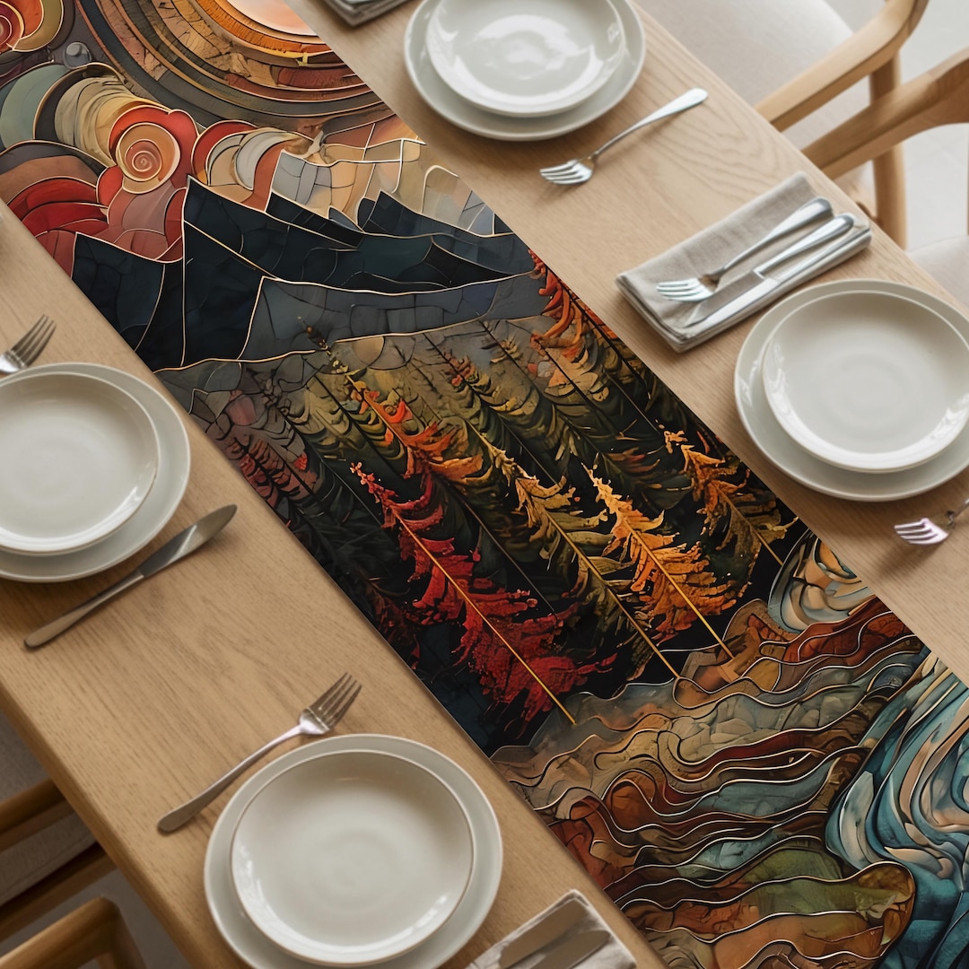Fall Forest Table Runner: Rustic Mountain Lodge Decor - Etsy