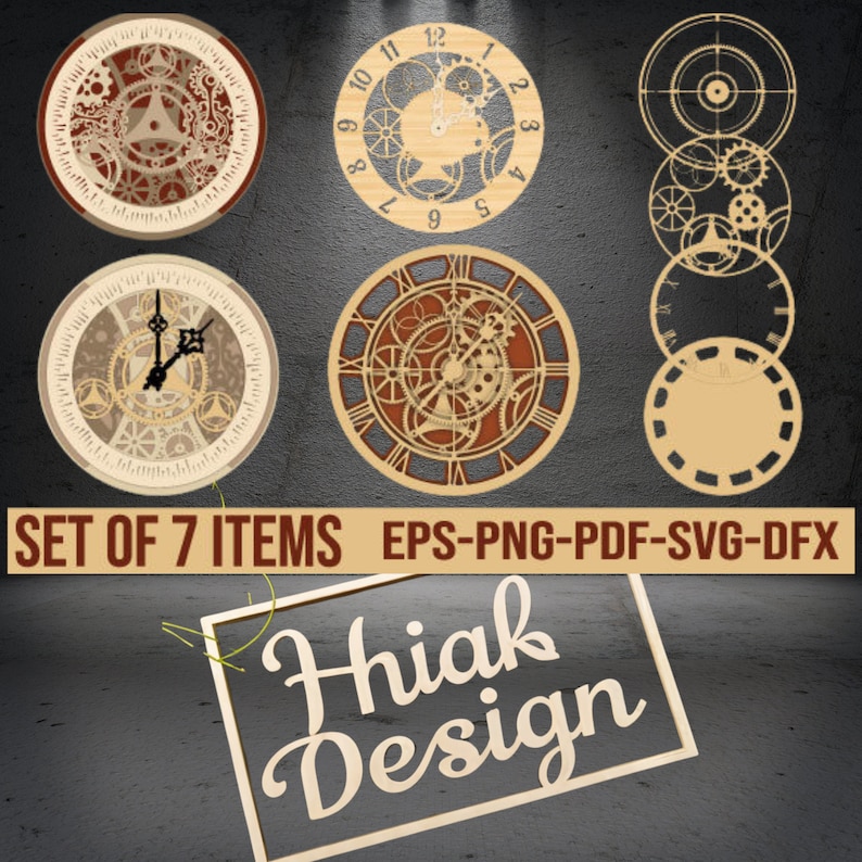 Clock Models, Laser Cut Files for Creating Multilayer Wall Art Clock ...