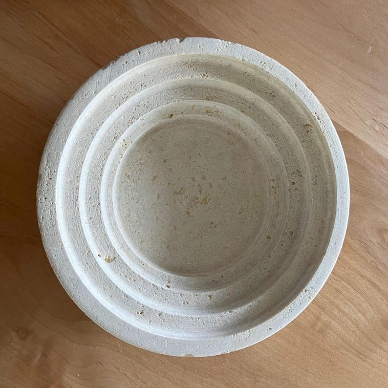 Circular Travertine Bowl With Layers - Etsy