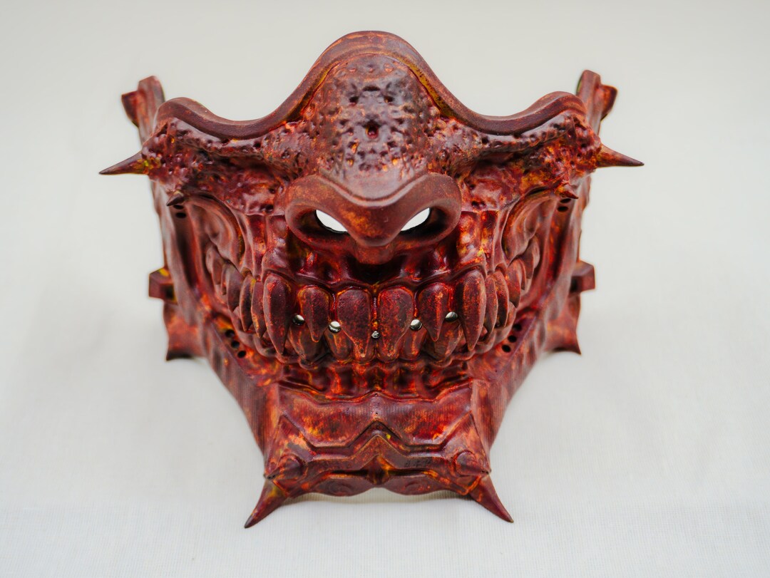 Dark Flame, Samurai Mask, Hannya Mask, Oni Mask, Warrior Mask, Japanese ...
