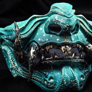 Warrior Samurai Mask, Japanese Art, Hannya Mask, Oni Mask, Hand Painted ...