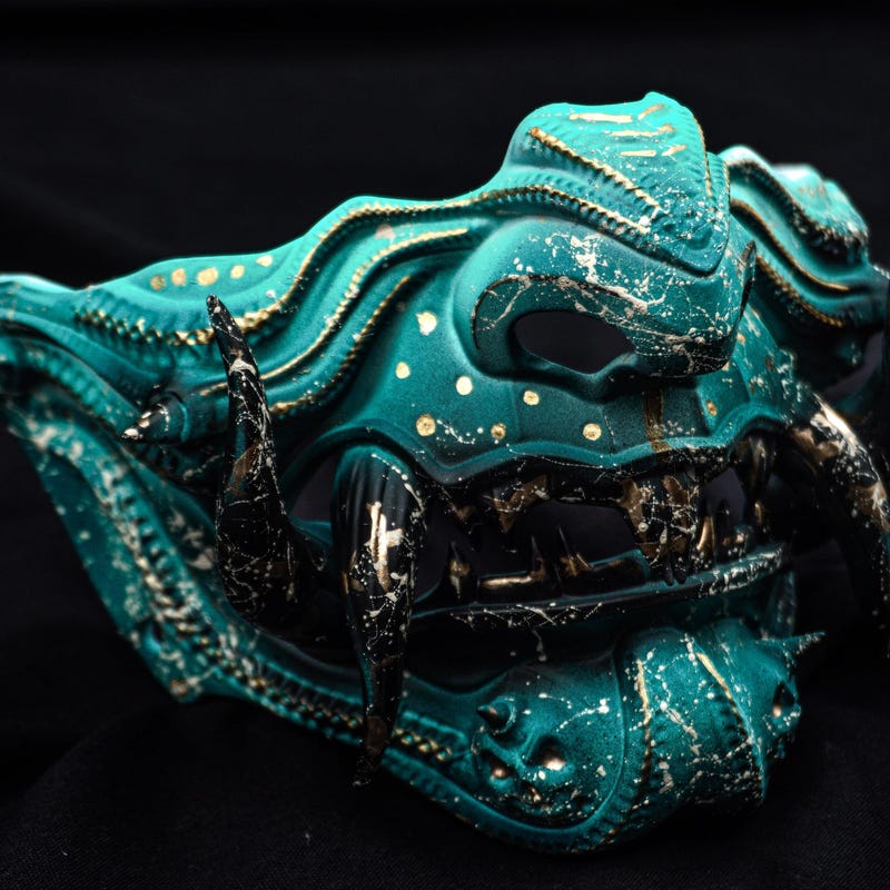 Oni Mask Half Face - Etsy
