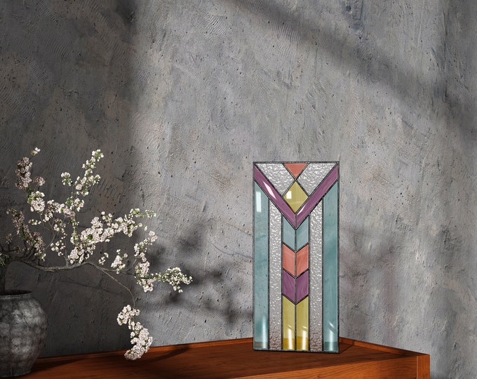 Modern Art Deco Stained Glass Pattern Decor, Wall Decor, Stained Glass ...