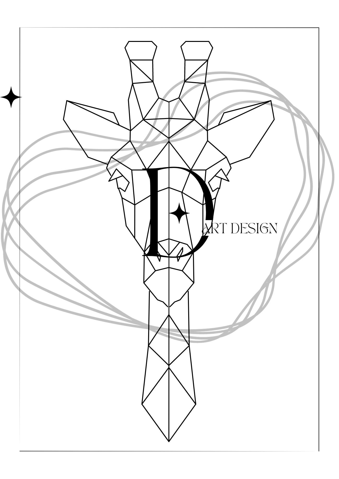 Giraffe Glass Vitray Art Stained Glass Pattern, Digital Download, DIY ...