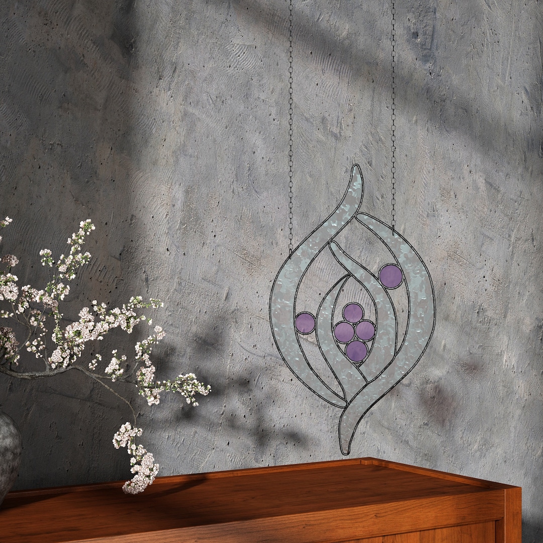 Floral Stained Glass Pattern Vitray Art, Digital Download, DIY Stained ...