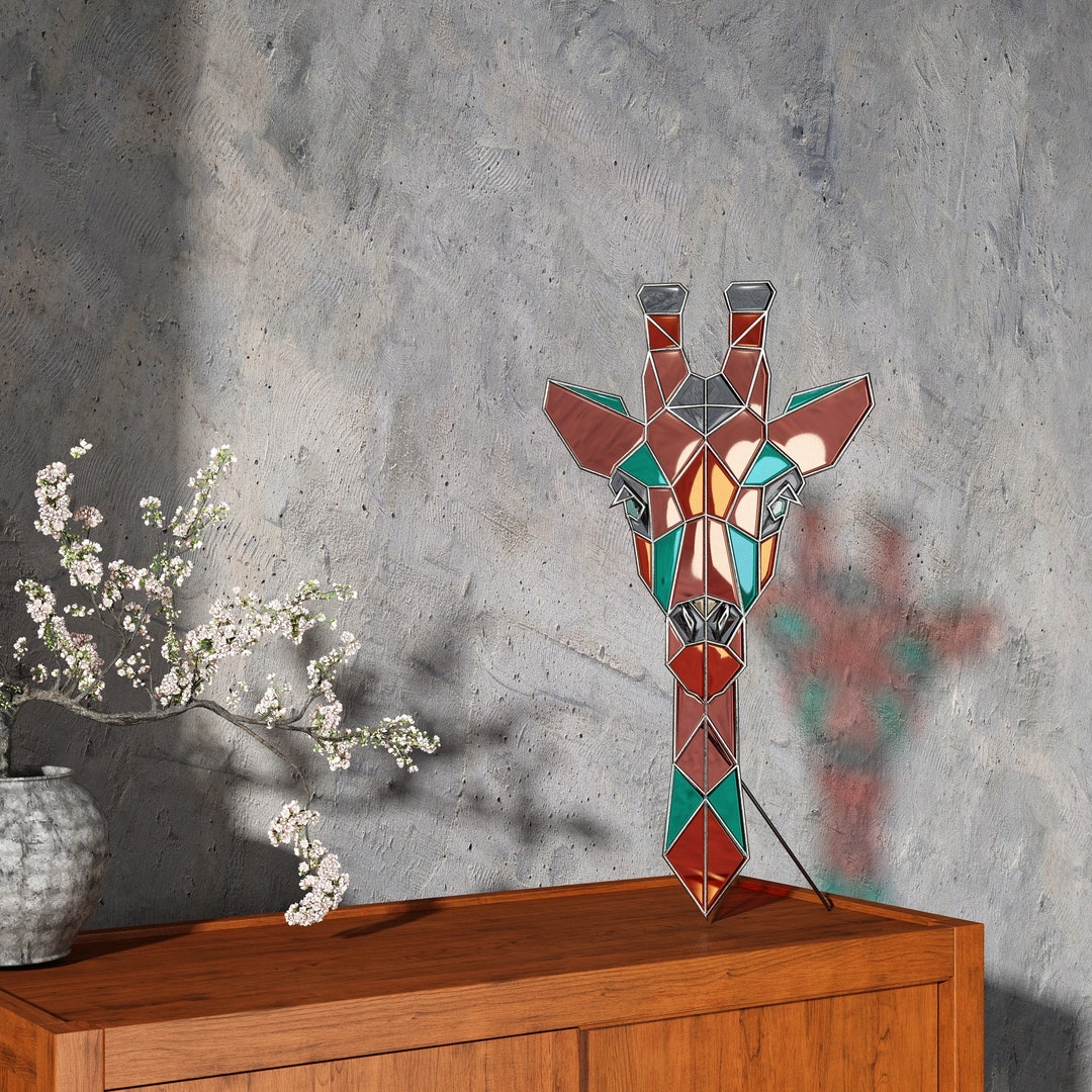 Giraffe Glass Vitray Art Stained Glass Pattern, Digital Download, DIY ...