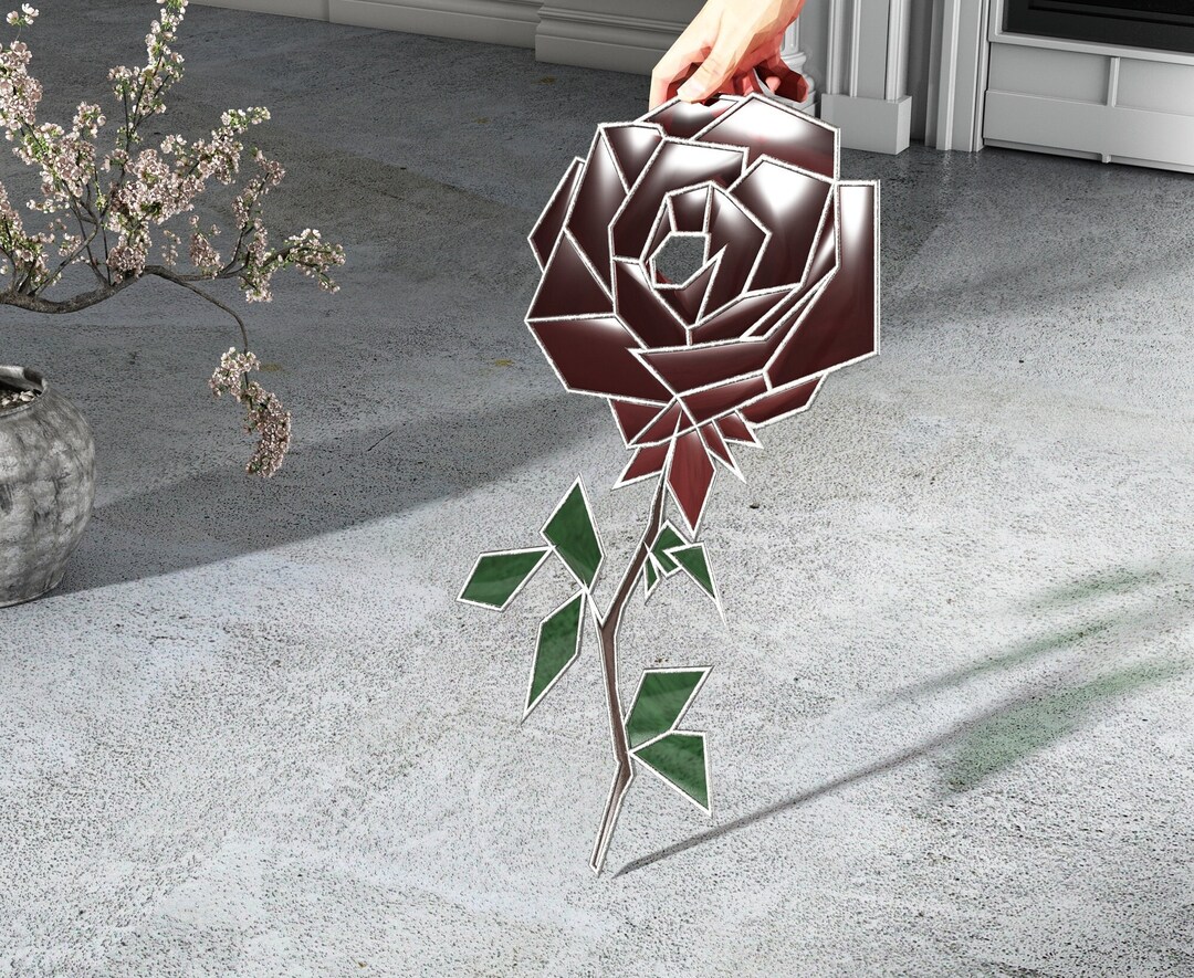 Rose Stained Glass Pattern Vitray Art, Digital Download, DIY Stained ...