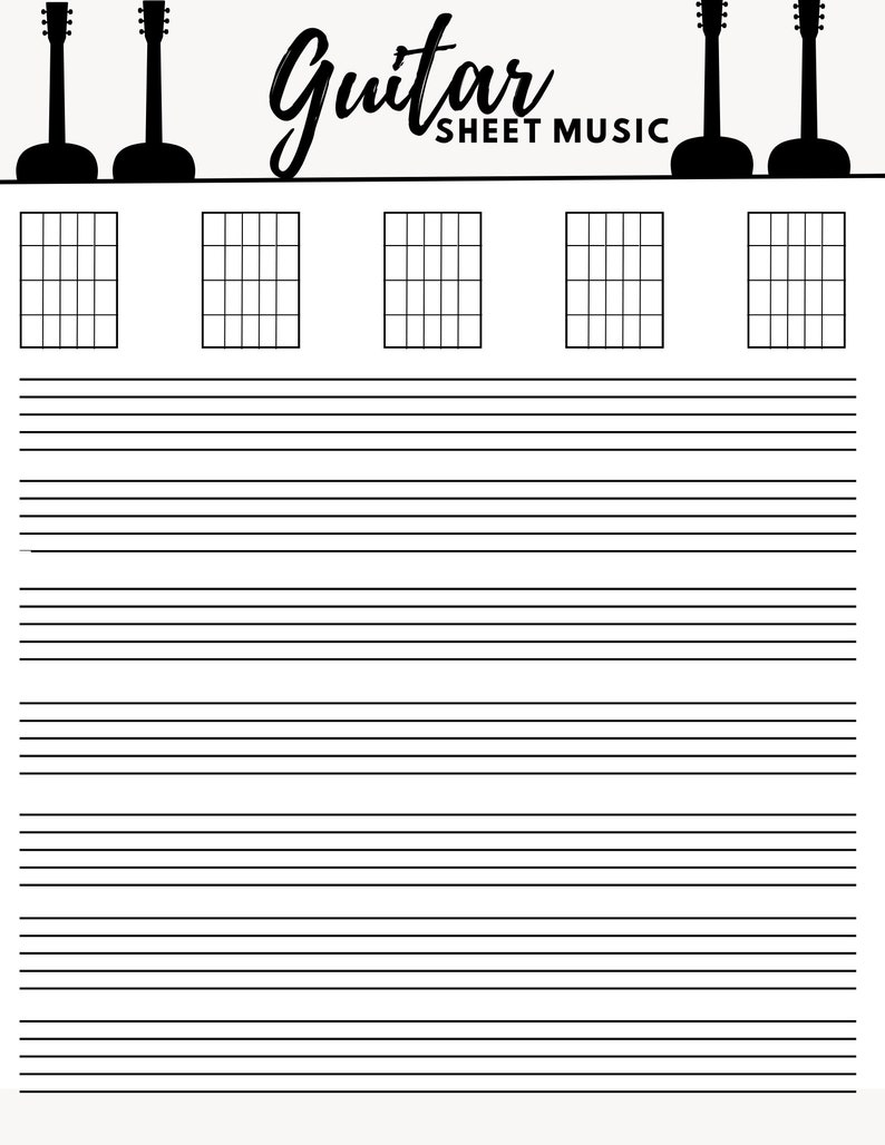 Guitar Sheet Music Digital Download - Etsy