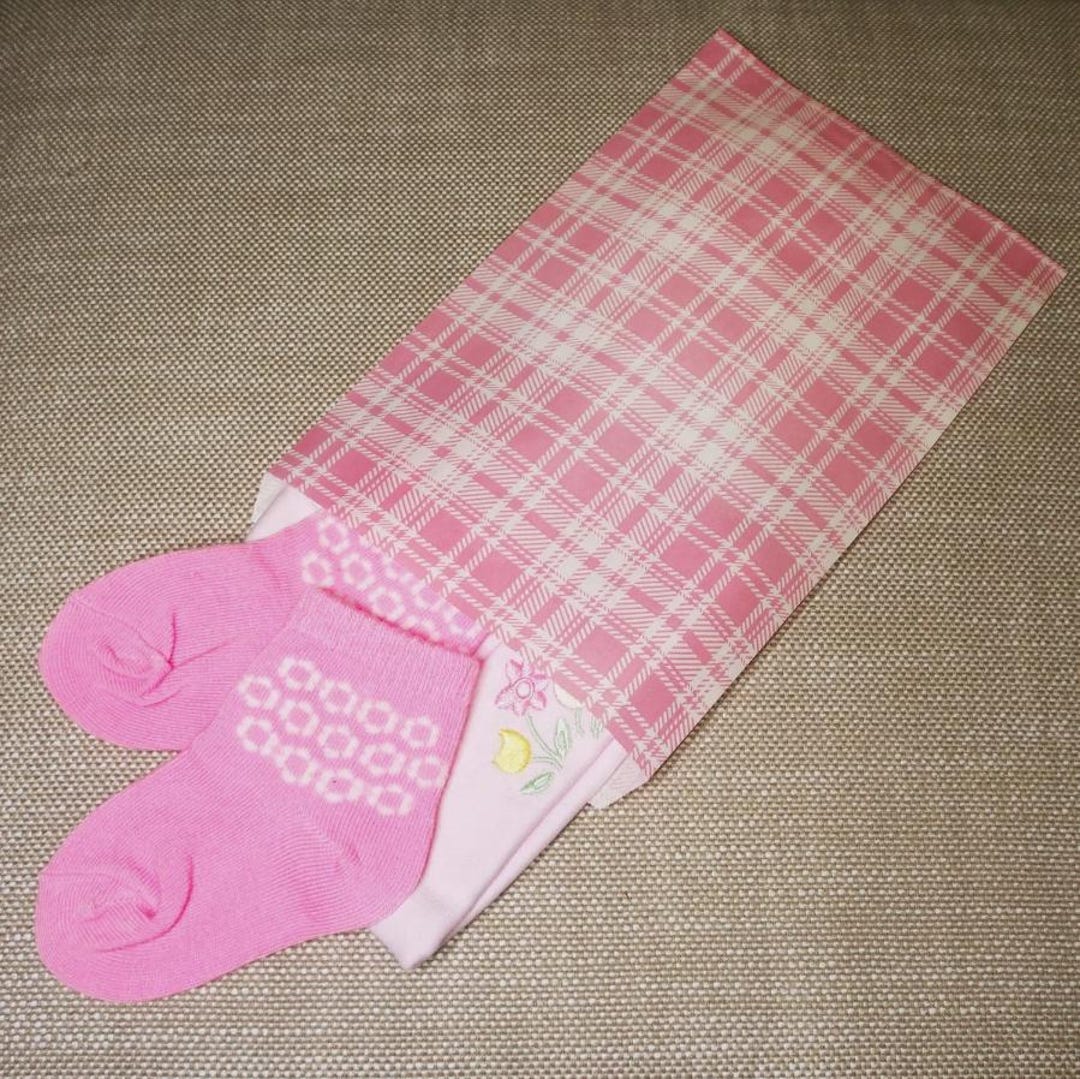 Pink and White Caro Pattern Flat Paper Gift Bags, Small Paper Bags - Etsy