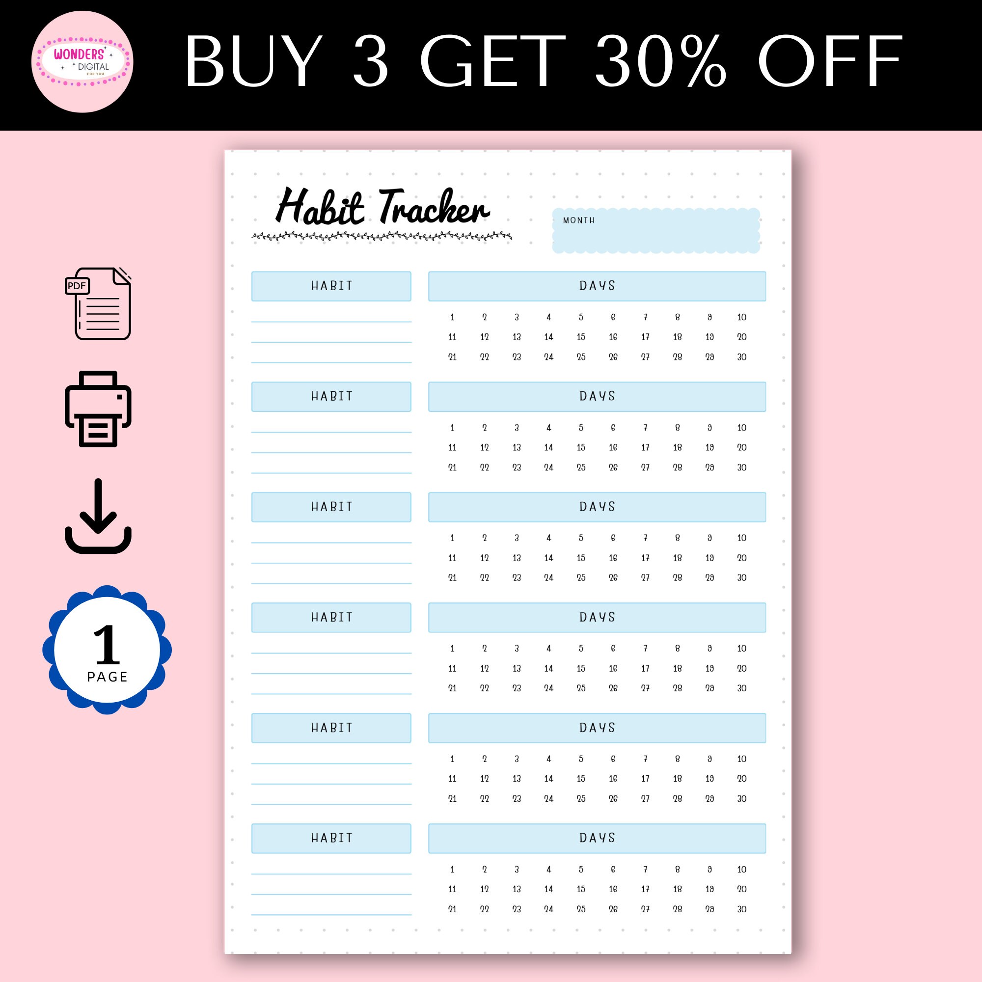 2024 Habit Tracker Coloring Sheet Printable, A5 Journal Page, Habit ...