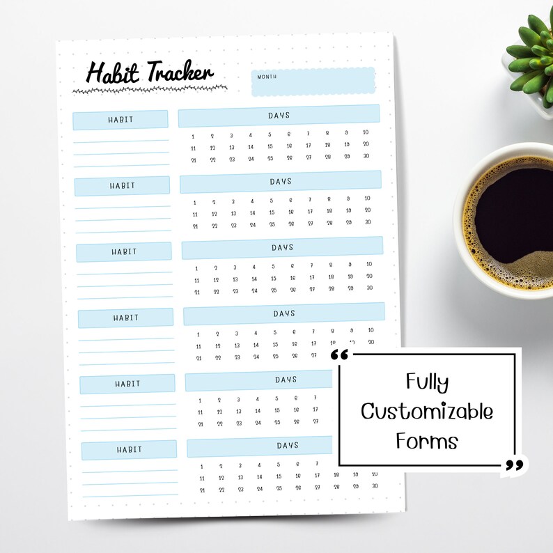 2024 Habit Tracker Coloring Sheet Printable, A5 Journal Page, Habit ...