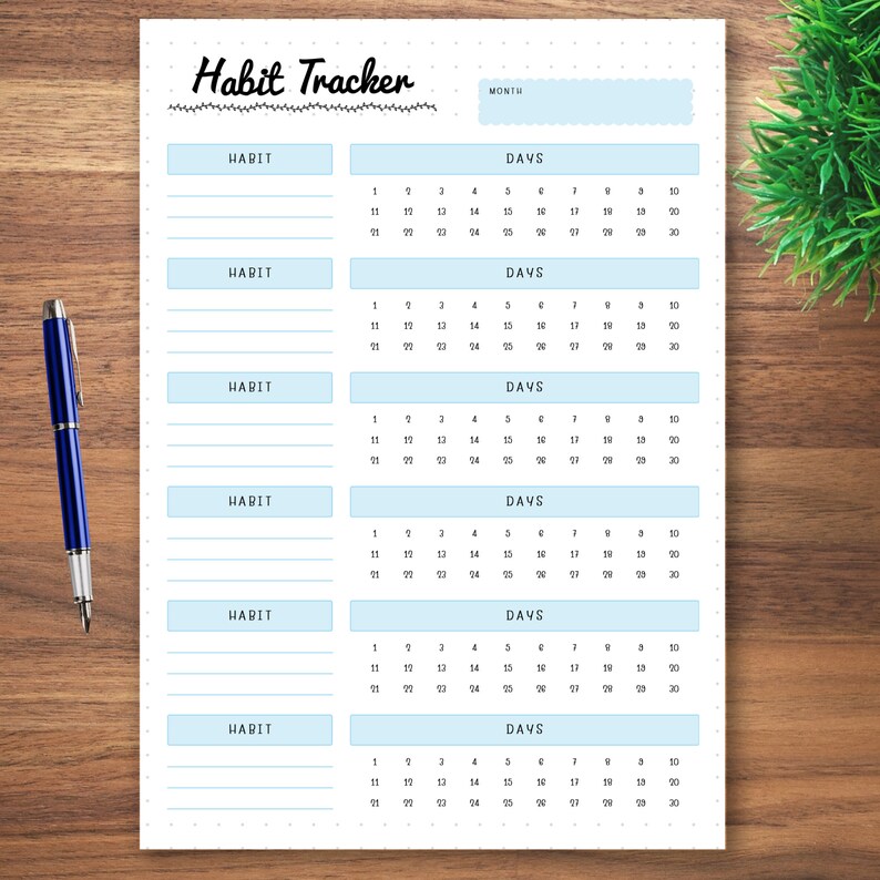 2024 Habit Tracker Coloring Sheet Printable, A5 Journal Page, Habit ...