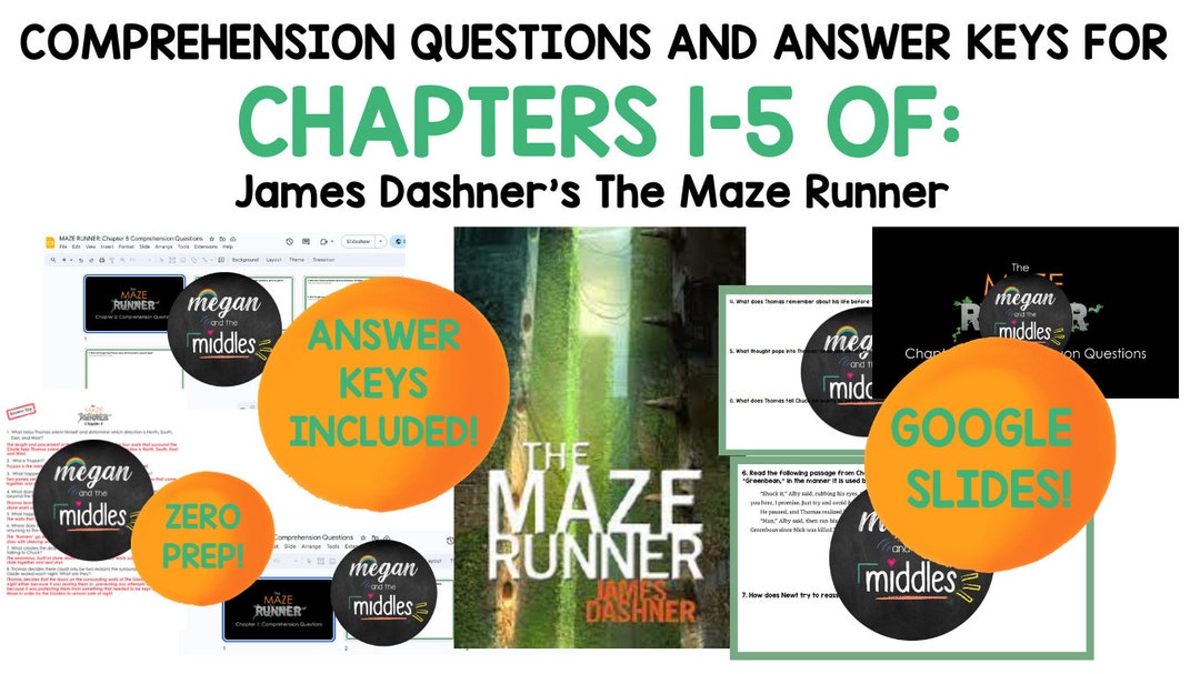 The Maze Runner: Comprehension Questions and Answer Keys for CHAPTERS 1 ...