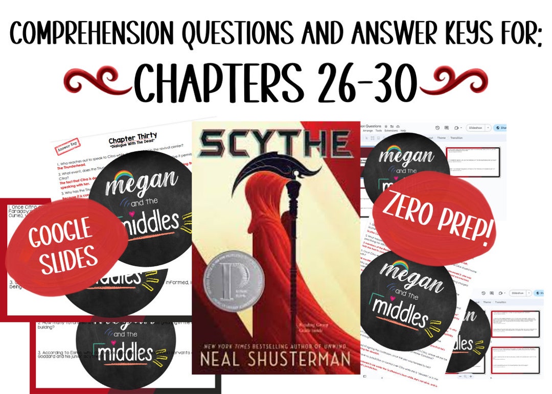SCYTHE: by Neal Shusterman- Comprehension Questions and Answer Keys for ...