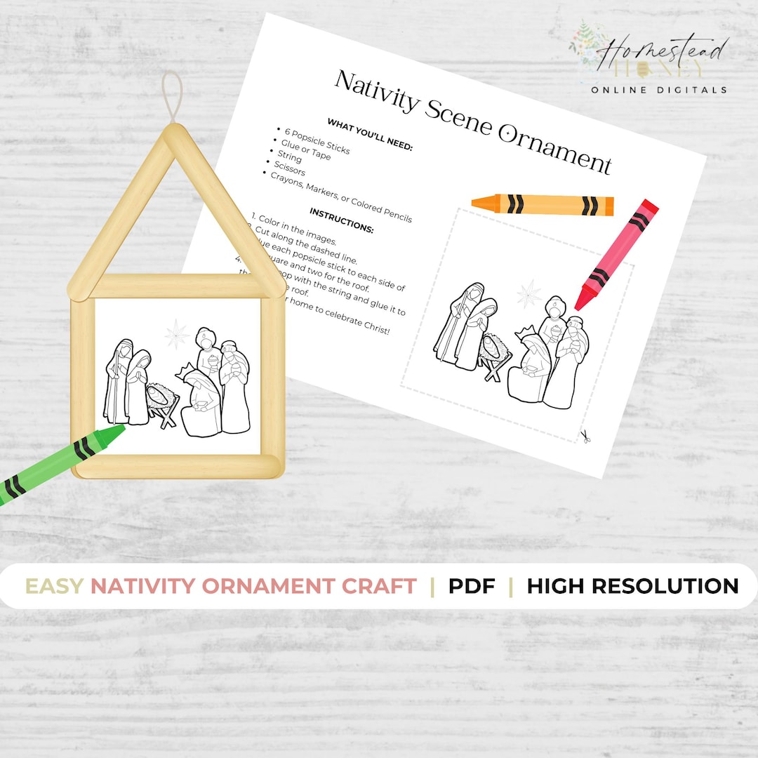 Printable Nativity Ornament Craft Children Kids Bible Printable ...