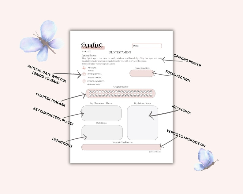 Editable Bible Study Template | Chapter Bubble Tracker (canva ...