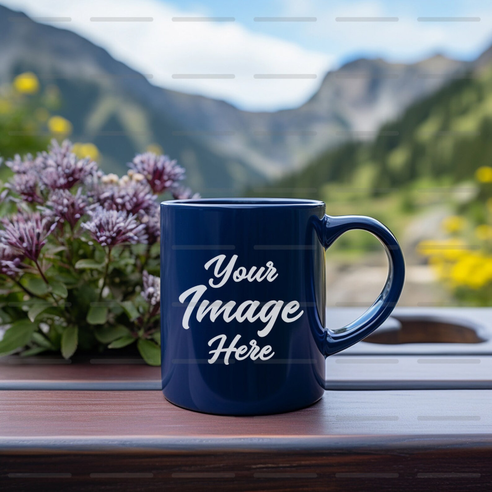 Navy Blue Coffee Mug Mockup, PNG-JPG Instant Digital Download, Your ...
