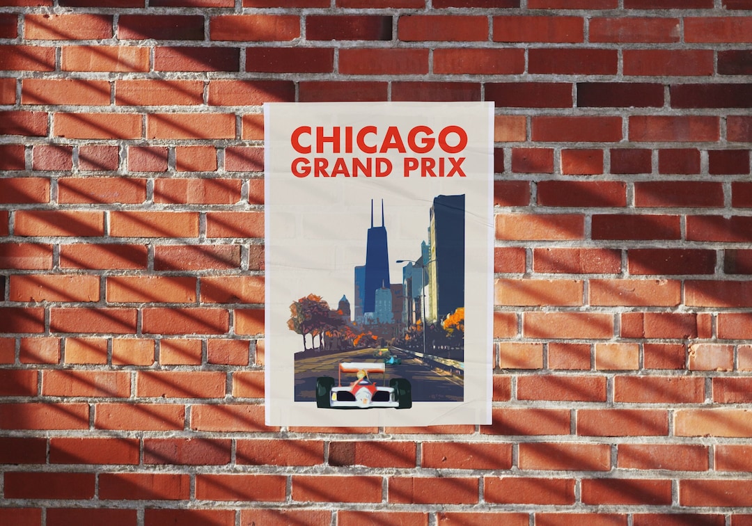 Chicago Grand Prix Retro Racing Poster - Unframed - Etsy
