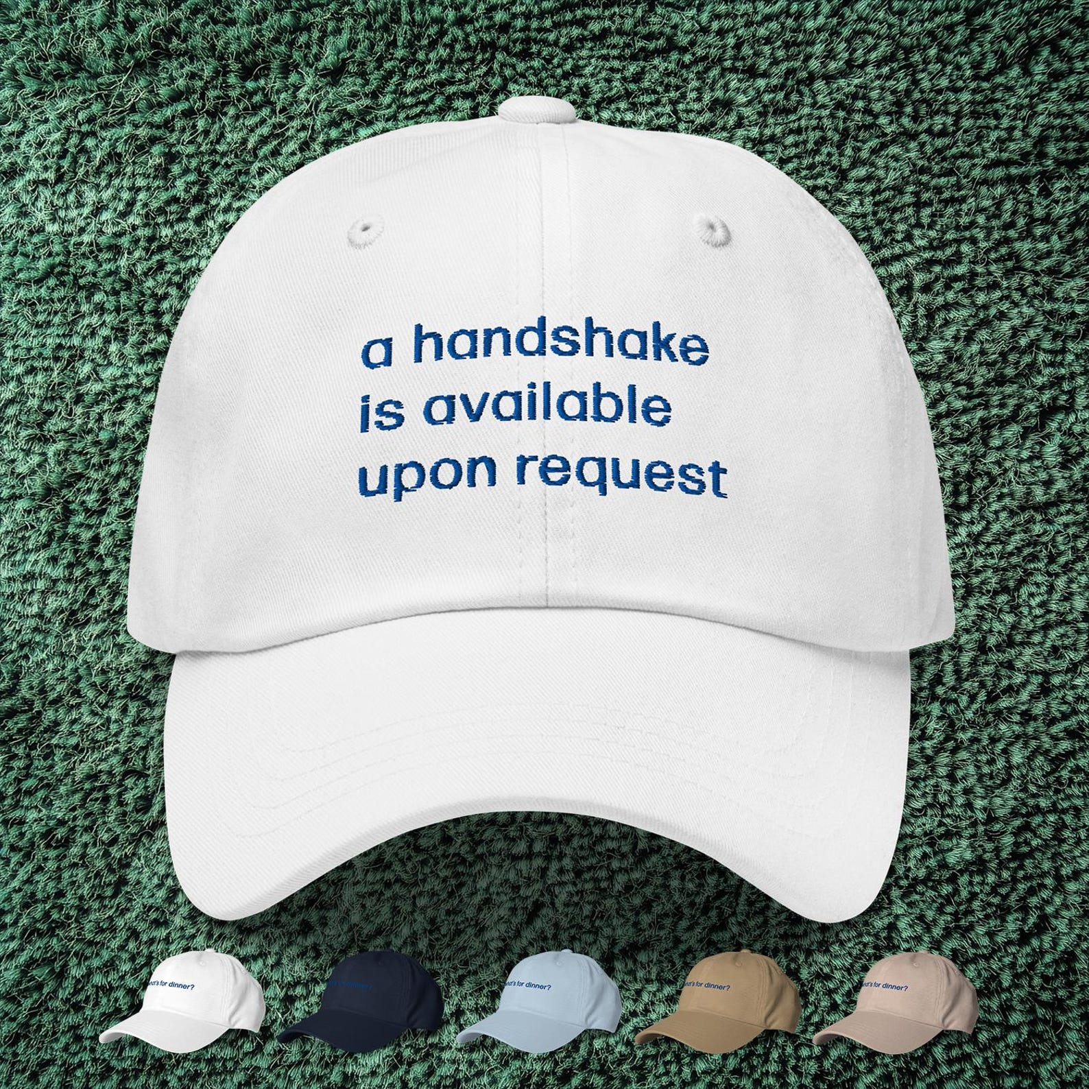 A Handshake is Available Upon Request Dad Cap | Severance-inspired Hat ...