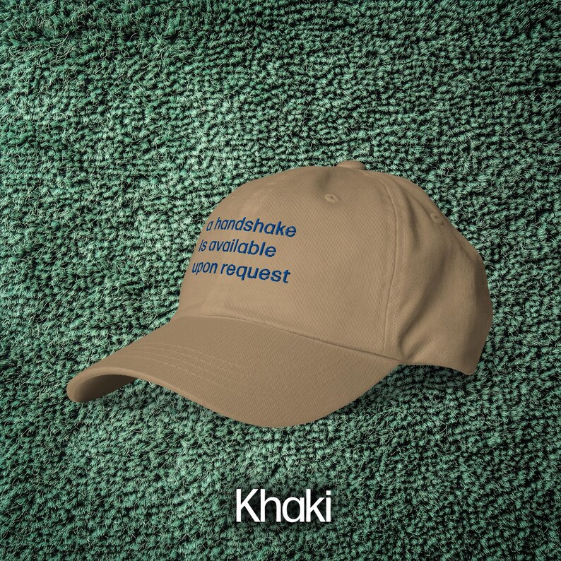 A Handshake is Available Upon Request Dad Cap | Severance-inspired Hat ...
