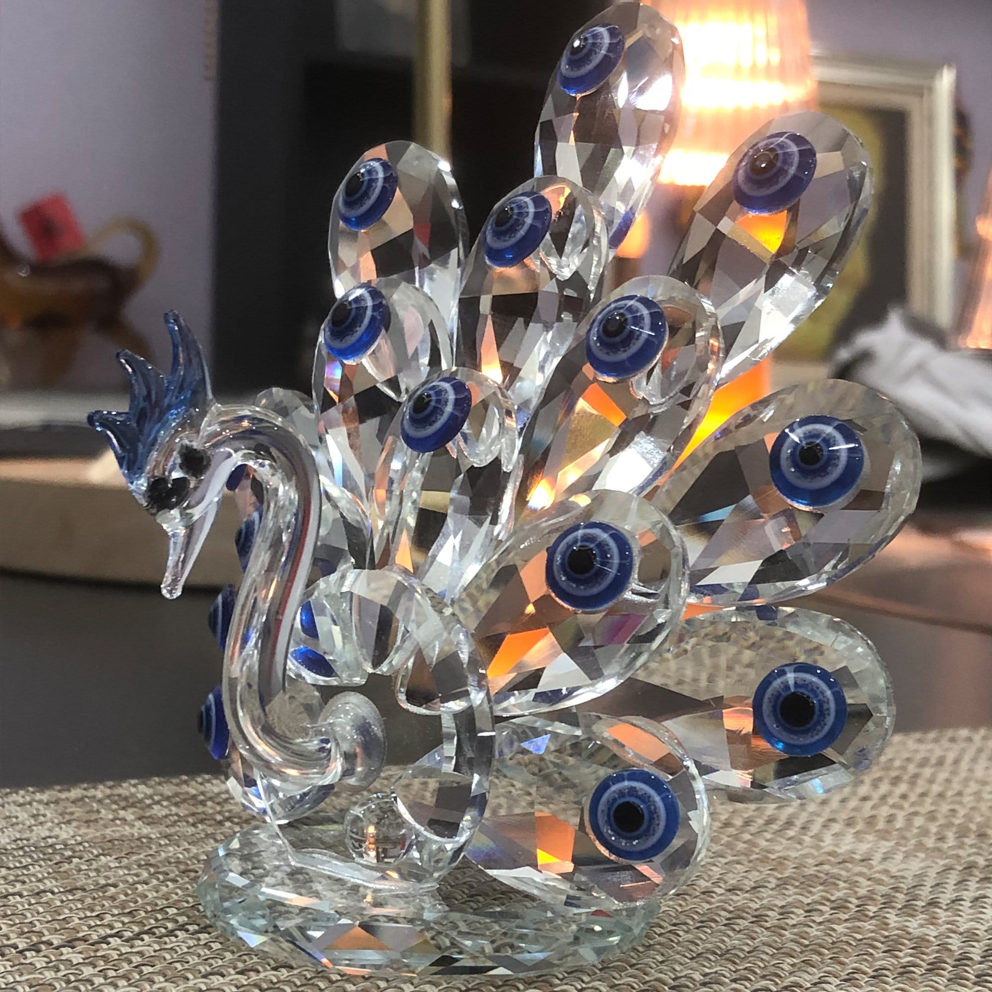 Crystal Peacock Figurine Crystal Animal Figurine Glass Art Ornaments ...
