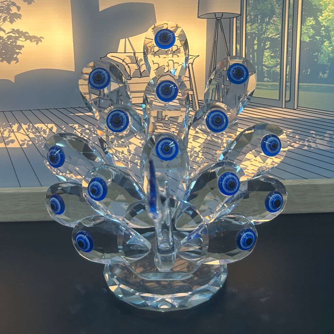Crystal Peacock Figurine Crystal Animal Figurine Glass Art Ornaments ...