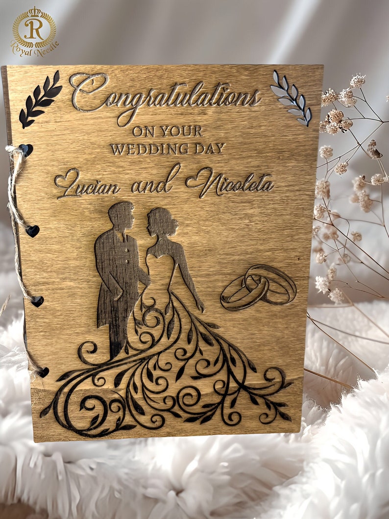 Personalised Wedding Gift Card, Engraved Wood, Unique Wooden Envelope ...