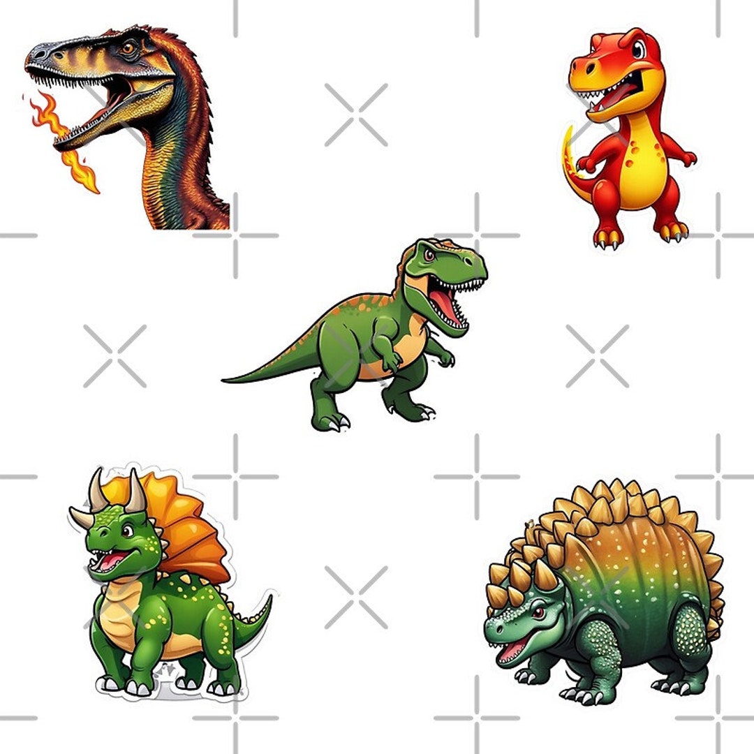 Dino-riffic Sticker Pack: Bring Prehistoric Charm Everywhere!. - Etsy