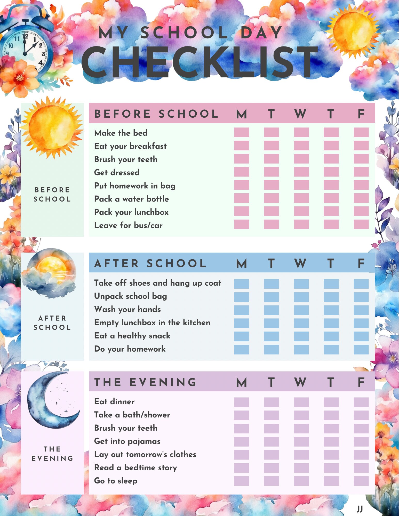 Myschooldaychecklist - Etsy